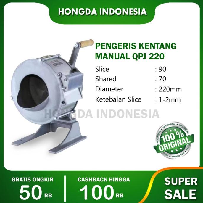 Jual Mesin Pengiris Kentang Ubi Jahe Timun - QPJ 220 Manual | Shopee ...