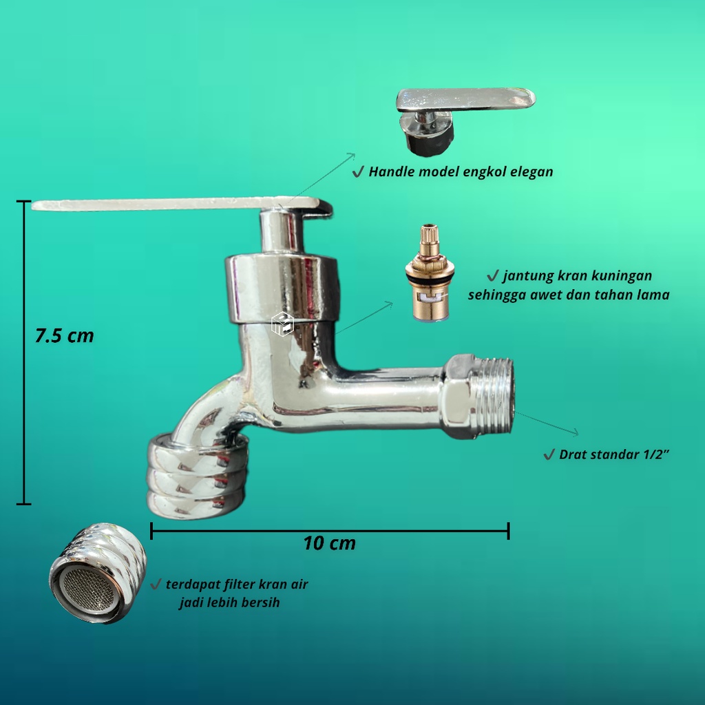 Jual Kran Air Putar Babet Keran Baling ongkel bulat Kran Tembok Taman ...