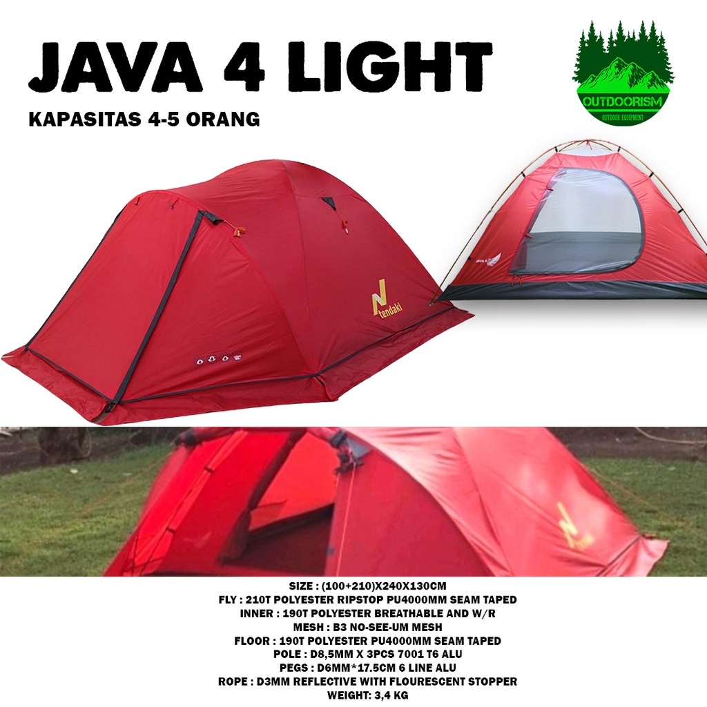 Jual Tenda Java 4 Light | Tendaki Java 4 Light | Tenda Tendaki Arundaya 4+ Air Tenda 4 Orang ...