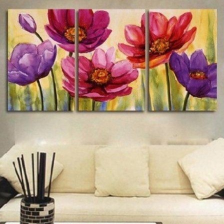 Jual lukisan bunga panel art 40 x 60 (3pcs) | Shopee Indonesia