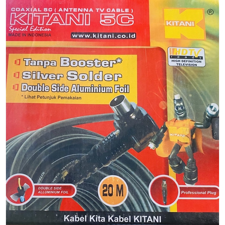 Jual Kabel TV 20 METER Tanpa Booster 5C merk KITANI 20 meter | Shopee Indonesia
