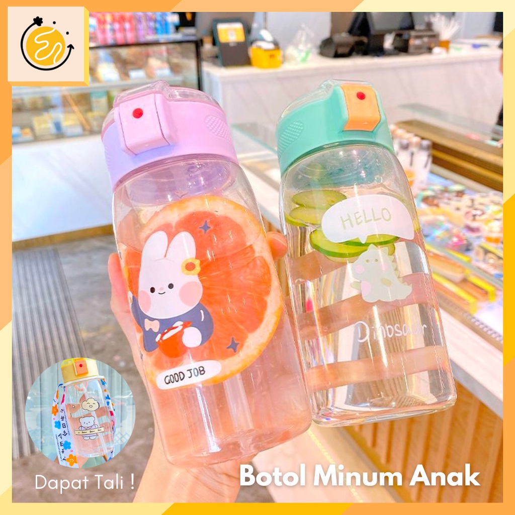 Jual Either.id - Botol Minum Tali Sedotan / Botol Minum Anak 600 ML BPA FREE Anti Tumpah Anti ...