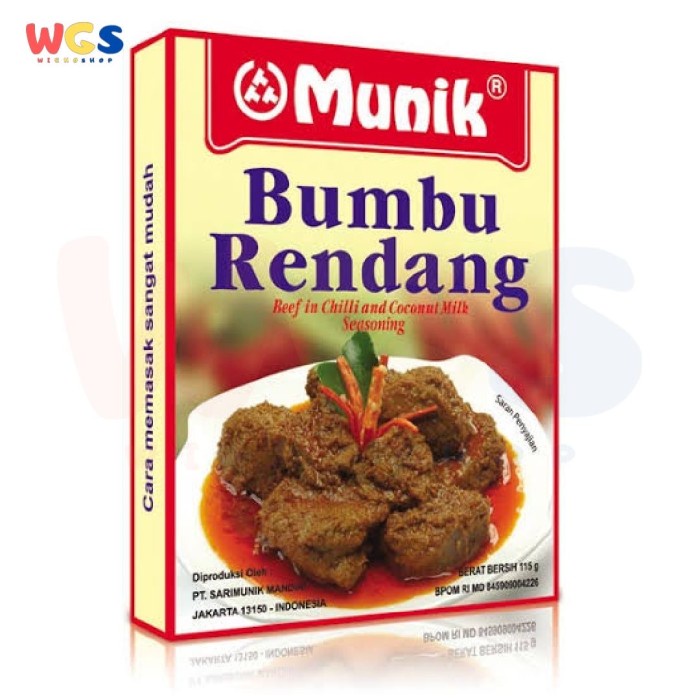 Jual Munik Bumbu Rendang Beef Chilli & Coconut Milk Seasoning 115g ...