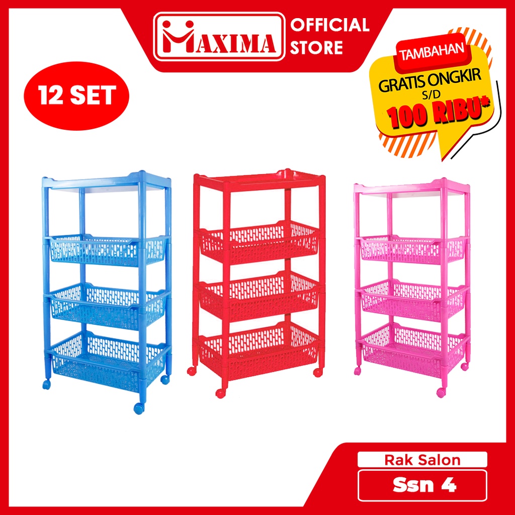 Jual (12PCS) - Rak Salon Susun 4 - Rak Serbaguna - Rak 4 Susun - Rak ...