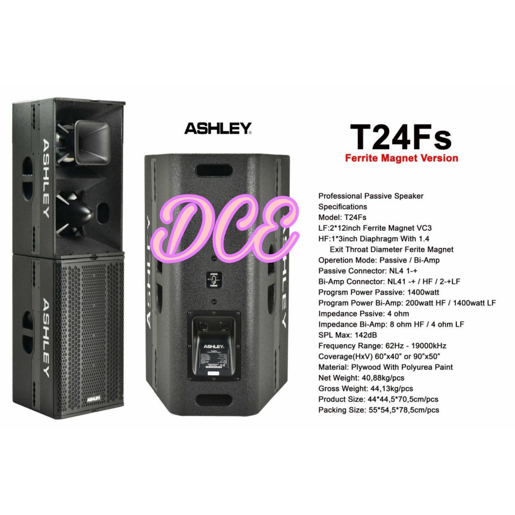 Jual speaker pasif line array ashley t24fs t24 fs t 24fs original 2x12inch | Shopee Indonesia
