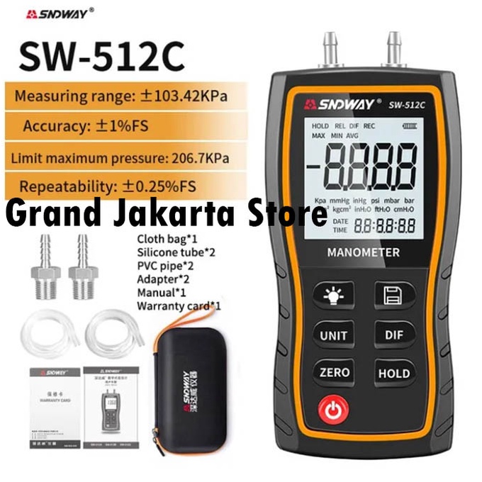 Mold Test Kit Digital Differential Manometer Handheld Air Gas Pressure ...