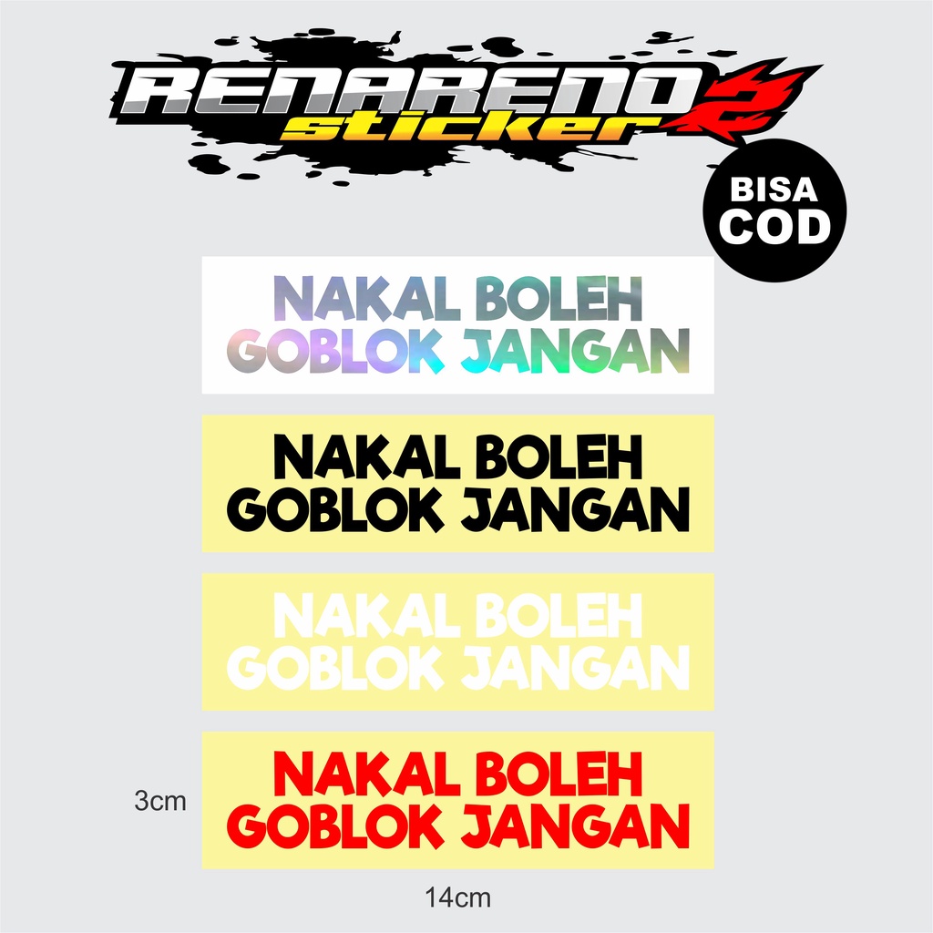 Jual STICKER NAKAL BOLEH GOBLOK JANGAN | Shopee Indonesia