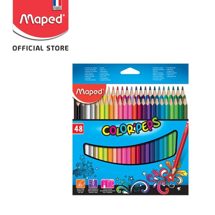 Jual Maped Pensil Warna Color'Peps 48' - Cardboard | Shopee Indonesia