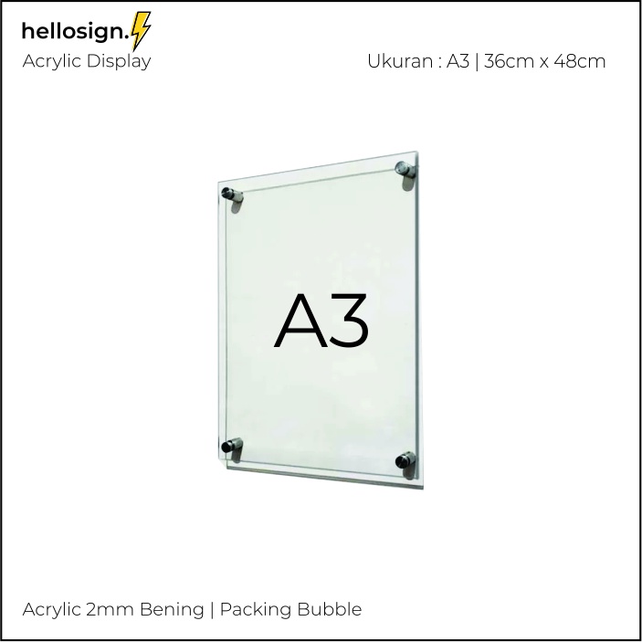 Jual Acrylic Display Wall Poster | Frame | Bingkai Display Akrilik A3 | Shopee Indonesia
