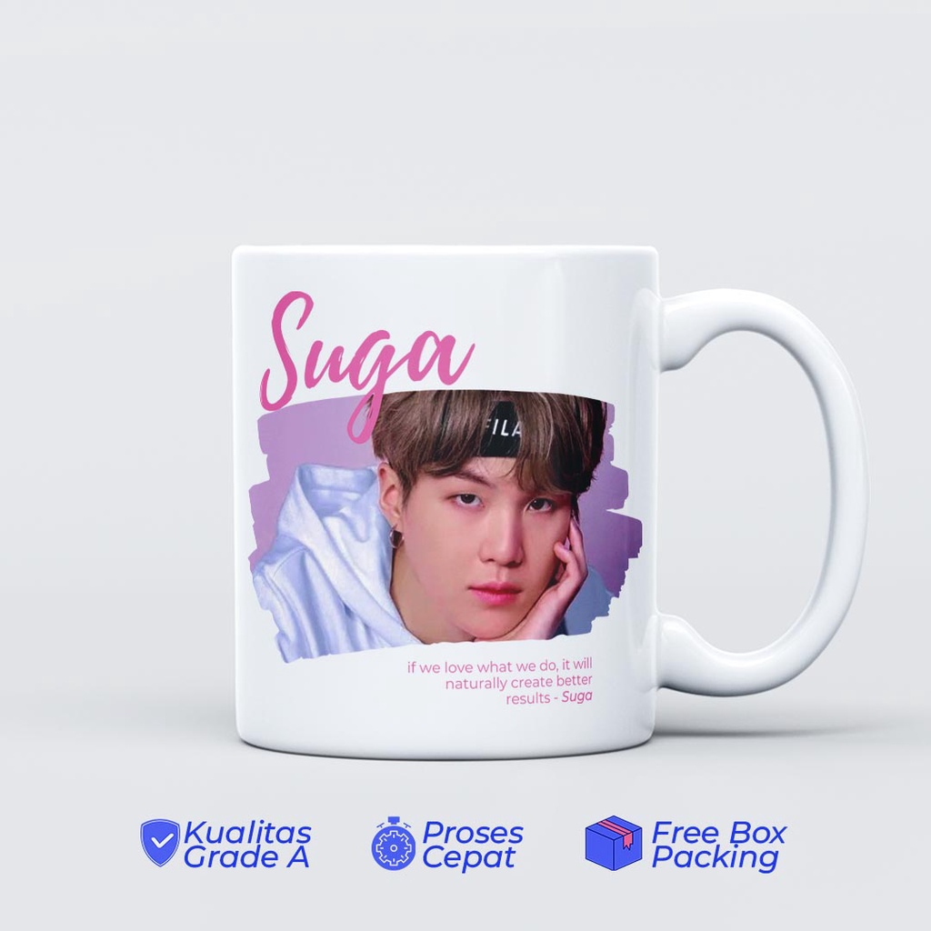 Jual Mug Keramik SUGA BTS / Merchandise Gelas SUGA BTS / Souvenir SUGA ...