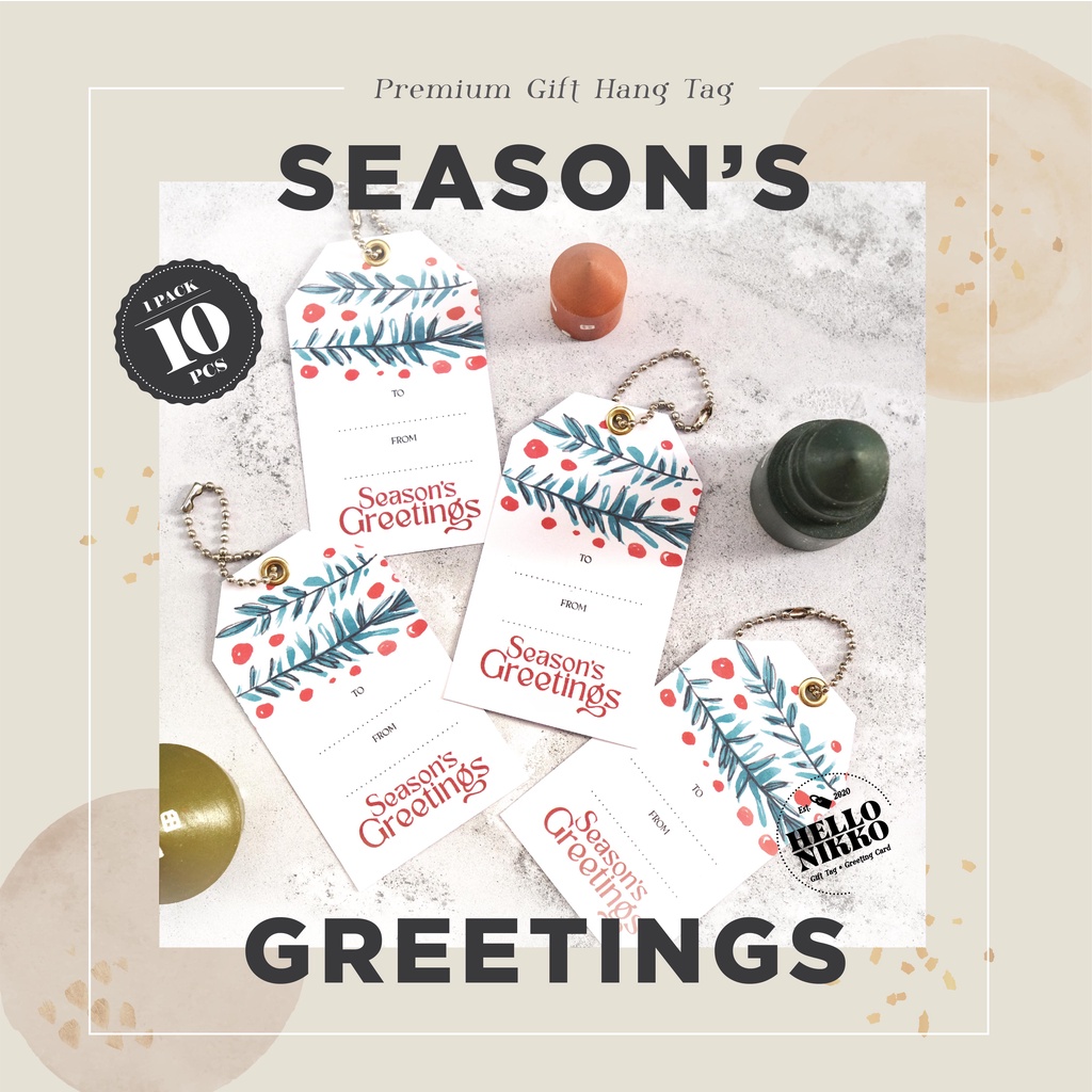 Jual Seasons Greetings Gift tag - Hang tag kartu ucapan kado sticker ...
