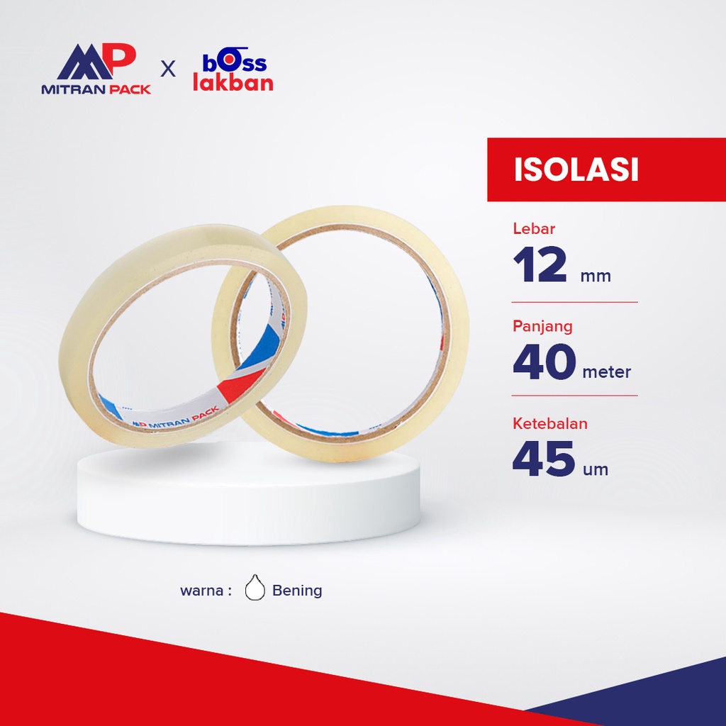 Jual Isolasi / Solatip Mitran Pack 12 mm x 40 meter / 50 yard | Shopee ...