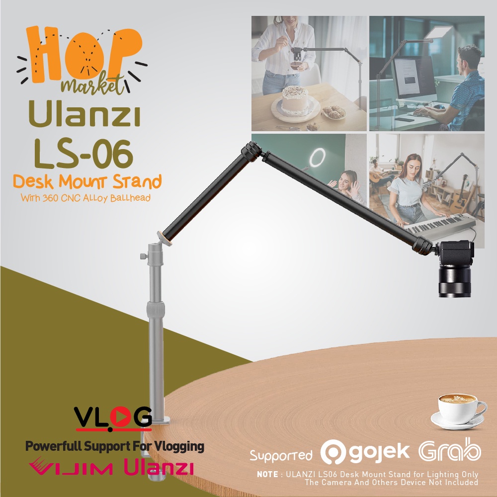 Jual ULANZI VIJIM LS06 Flexible 2-Stage Arm for Light LED / Mic / Camera Stand Clamp Bracket ...