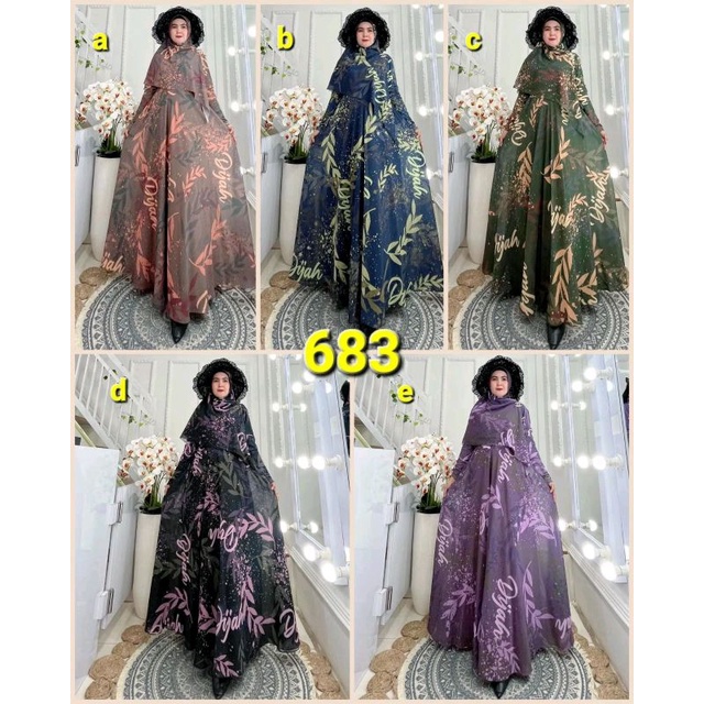 Jual DIJAH 683 Syari full print elegan by Dijah original | Shopee Indonesia