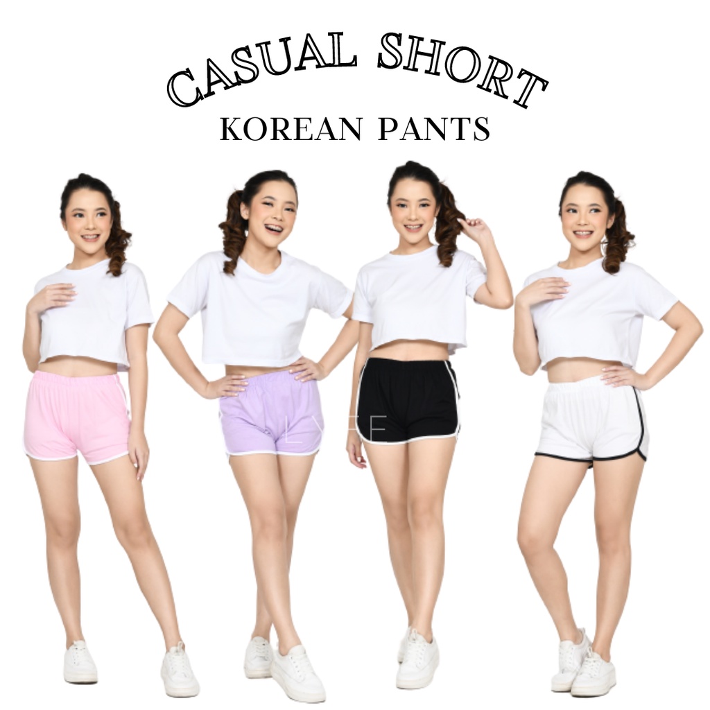 Jual CELANA PENDEK KOREA WANITA SANTAI HOTPANTS POLOS CASUAL SHORT PANTS | Shopee Indonesia