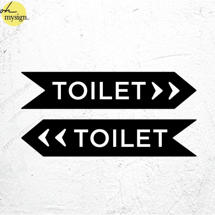 Jual Sign Tulisan Toilet Umum WC Restroom Pria Wanita Label Panah ...