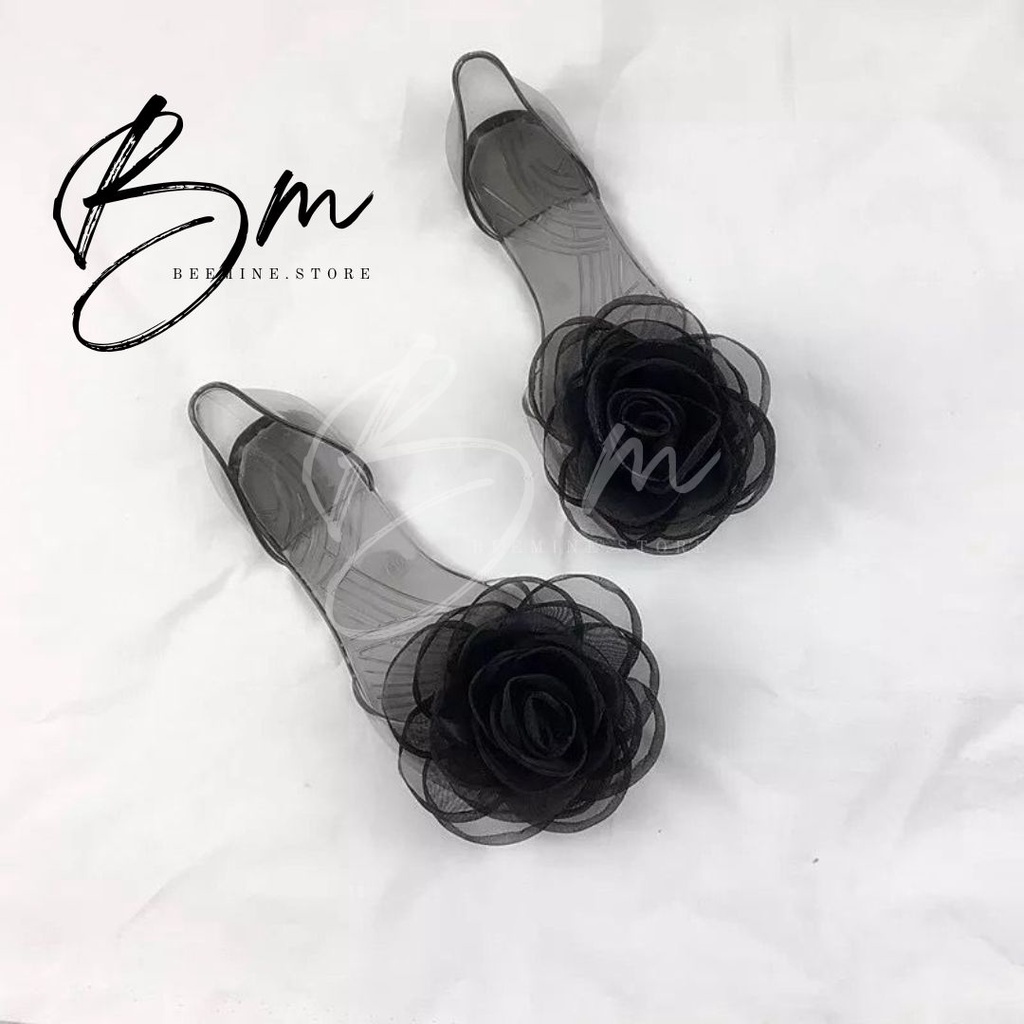 Jual Sepatu Jelly Kaca Wanita / Flatshoes Kaca Jelly Bunga Transparan ...