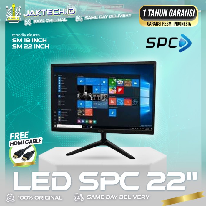 Jual SPC Monitor 19" / 22" inch Full HD HDMI VGA INPUT SM19/SM22 | Shopee Indonesia