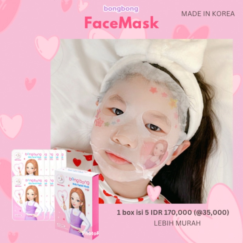 Jual Face mask (Korea) for kids. 1 box isi 5 masker anak, masker wajah ...