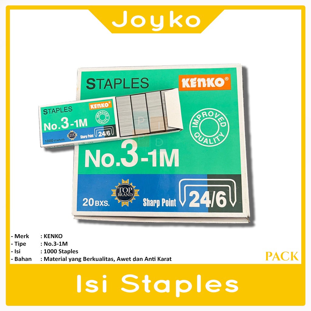 Jual KENKO - Isi Staples NO.3-1M - Isi Hekter - Pcs | Shopee Indonesia