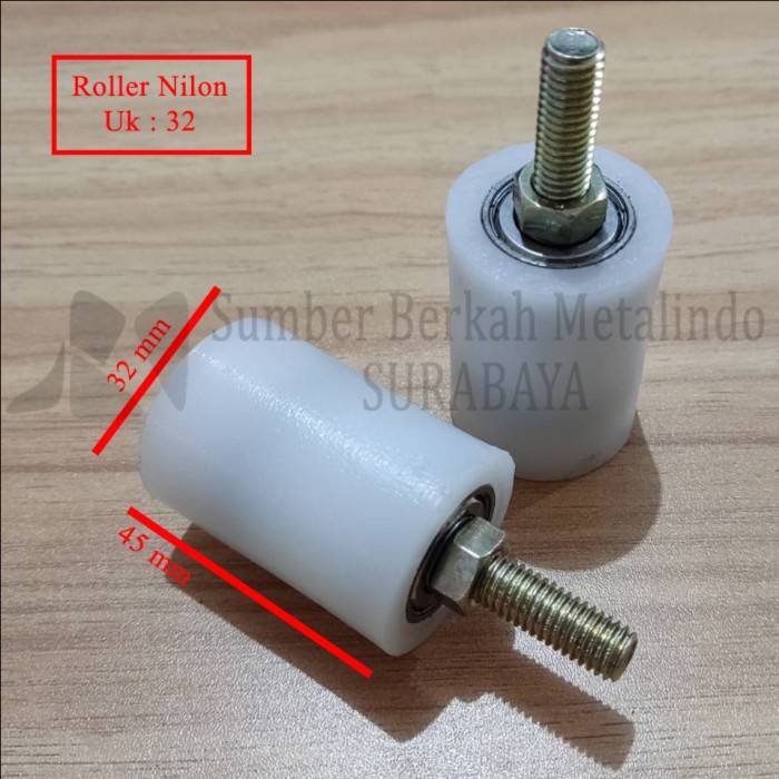 Jual Roda Roller Nilon / Bearing Atau Roda Pagar Besi Ukuran 32 Mm ...