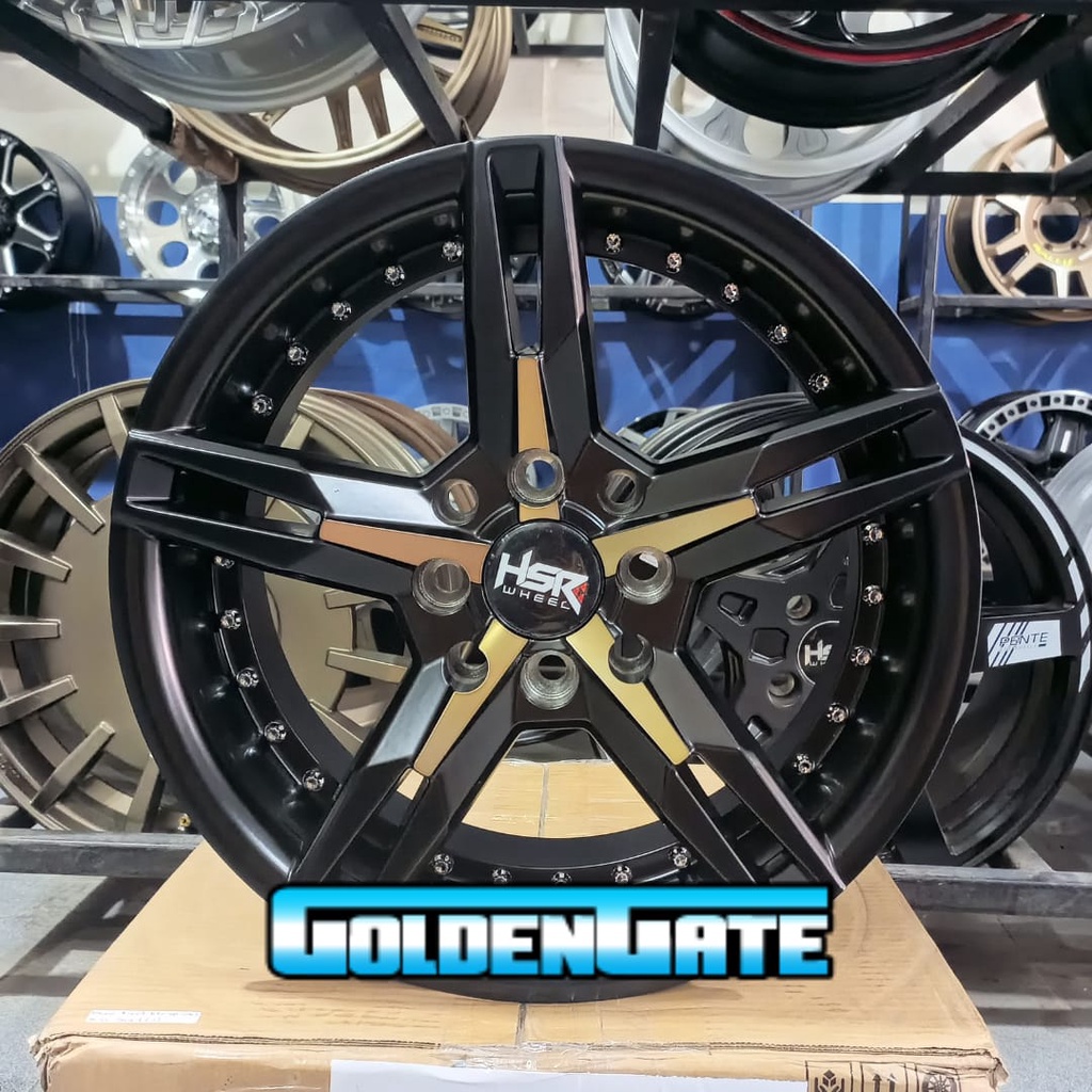 Jual Velg mobil racing bintang R15 type HSR Keunikai ring15x65 hitam bisa etios,vios,baleno dll ...