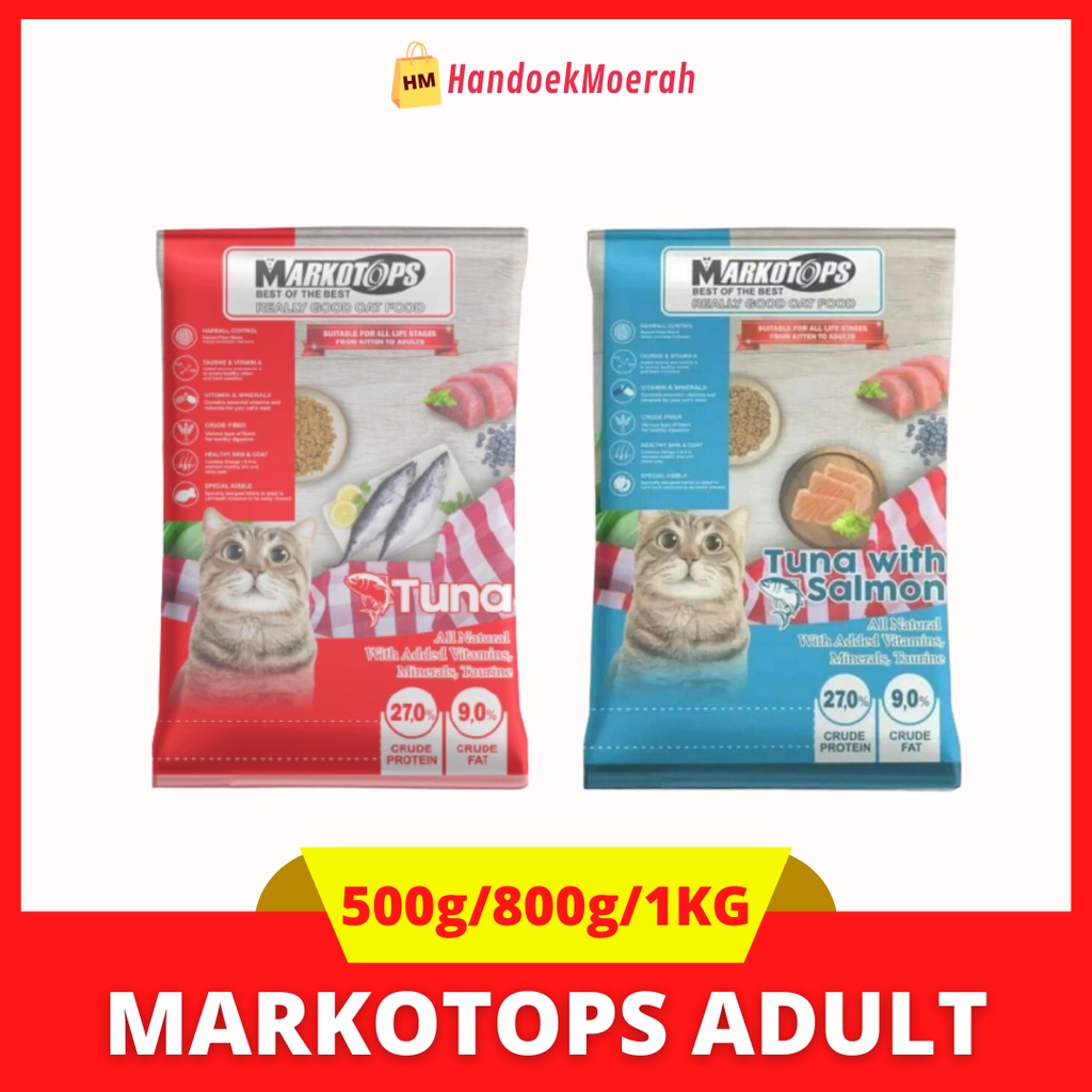 Jual Makanan Kucing Kering MARKOTOPS 500 Gram - 800 Gram - 1 KG / Dry ...