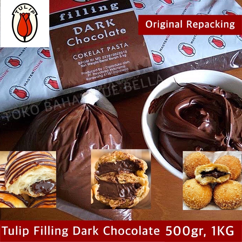 Jual TULIP FILLING Dark Chocolate 500gr / 250gr (REPACK) Selai Coklat ...