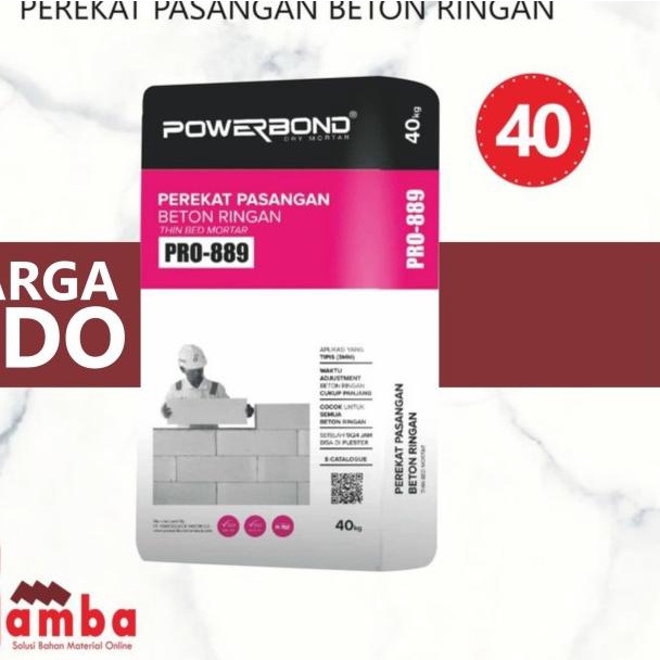 Jual POWERBOND 889 PEREKAT BATA RINGAN 40KG/ PRO889 | Shopee Indonesia