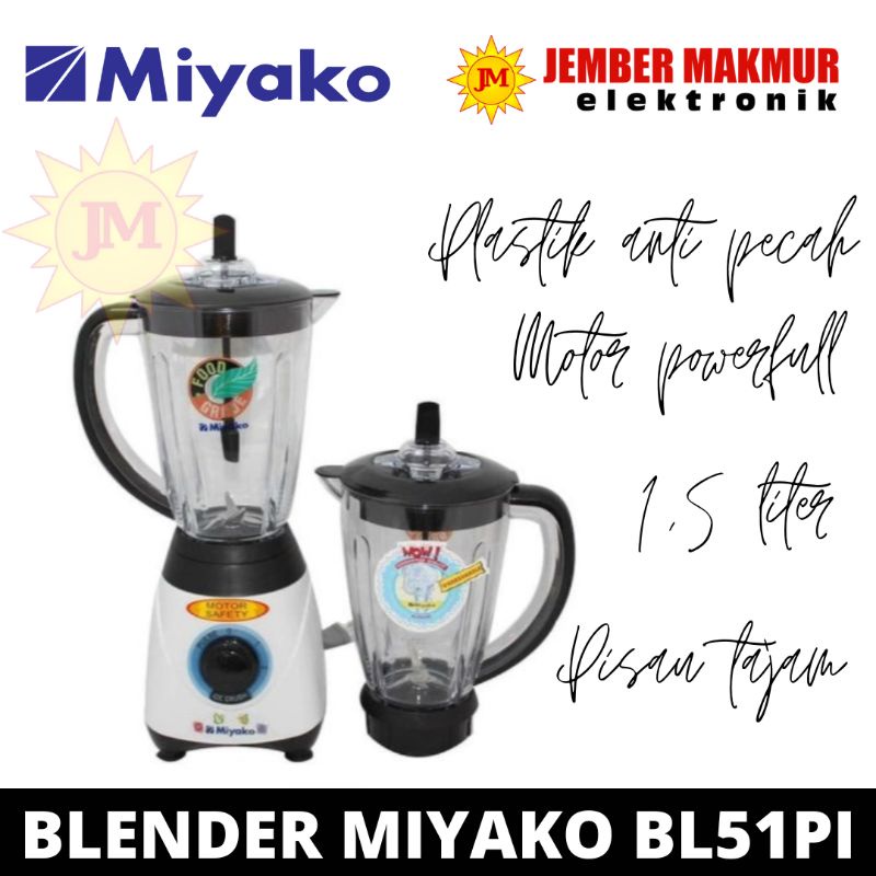 Jual MIYAKO BLENDER BL 51 PI ANTI PECAH MOTOR KUAT BEARING STAINLESS MIYAKO | Shopee Indonesia