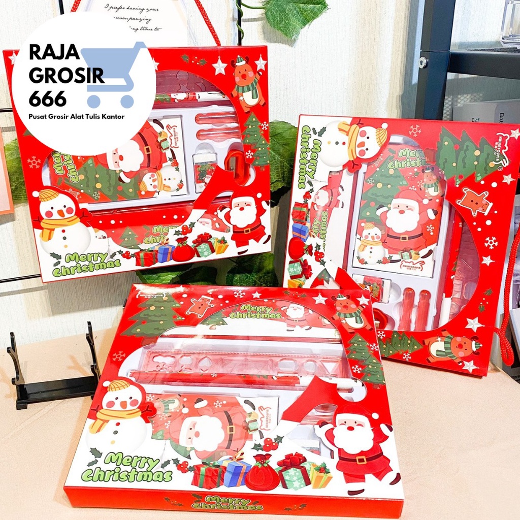 Jual PAKET NATAL 7 IN 1 BOX BERTALI ISI KOTAK PENSIL | PENGHAPUS ...