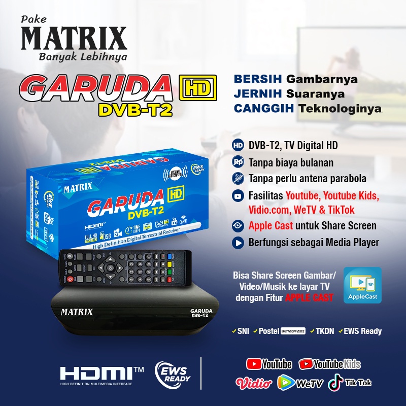Jual SET TOP BOX DVBT2 RECEIVER MATRIX GARUDA HD | Shopee Indonesia