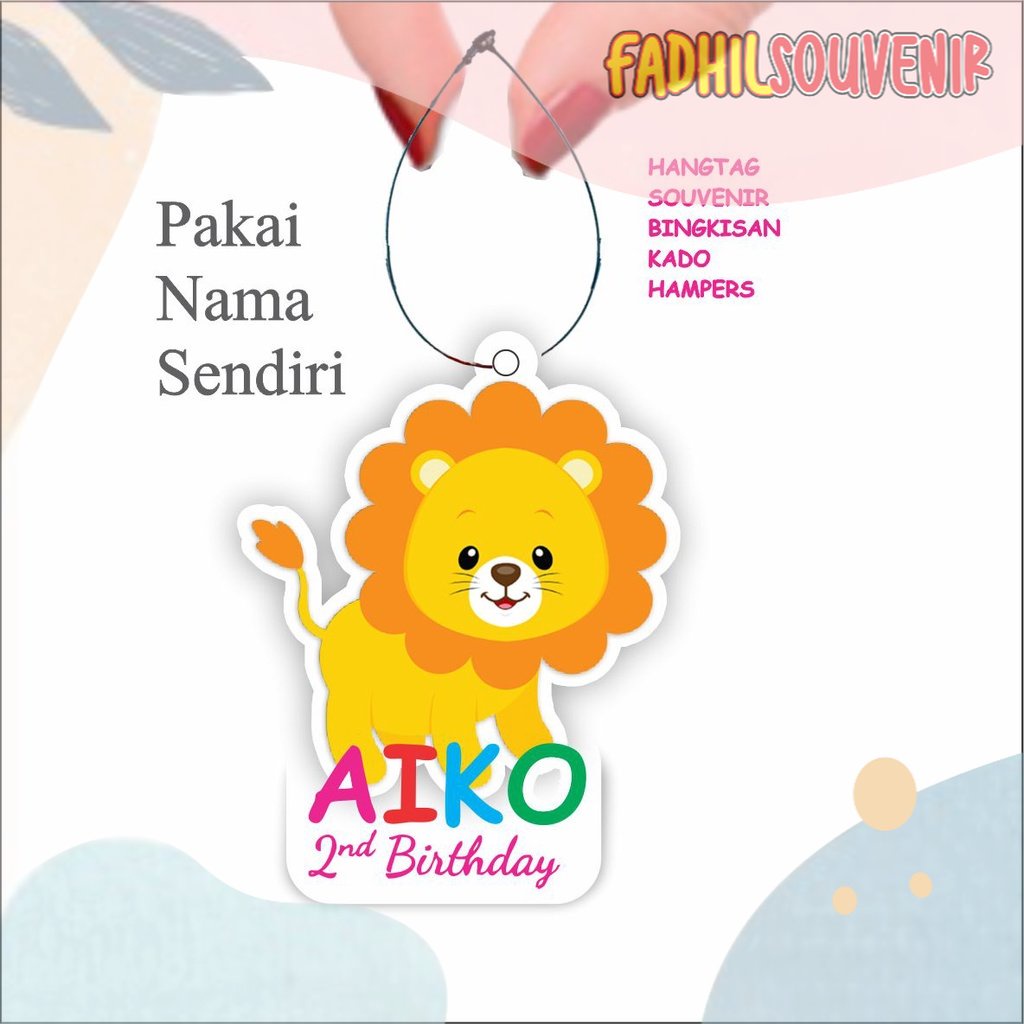 Jual (20pcs) Hangtag Custom Animal Series Lion Singa Bisa Custom Desain ...
