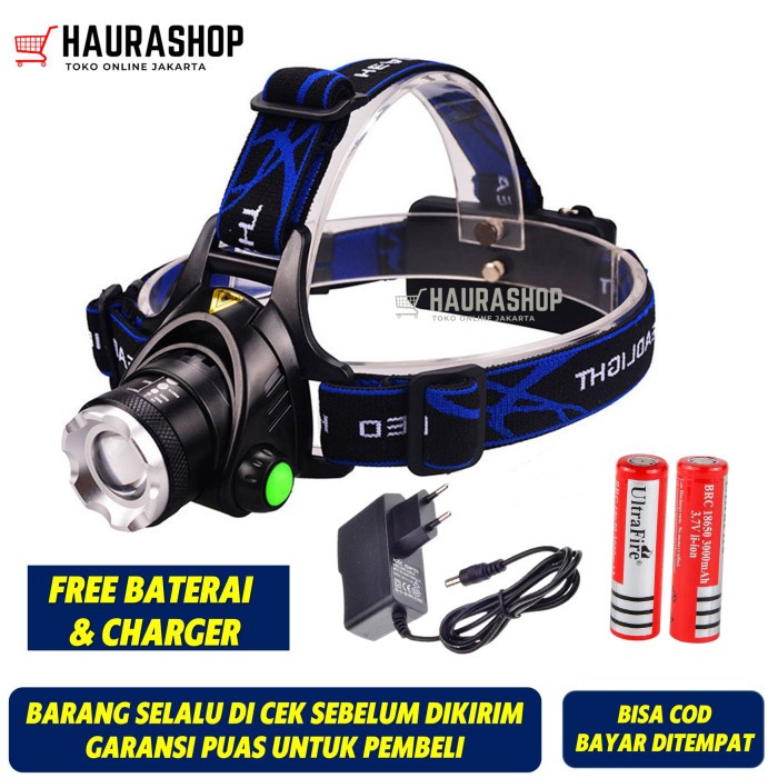 Jual Senter Camping Senter Kepala Led Zoom Super Terang Headlamp Led Cree Xml T6 568D | Shopee ...