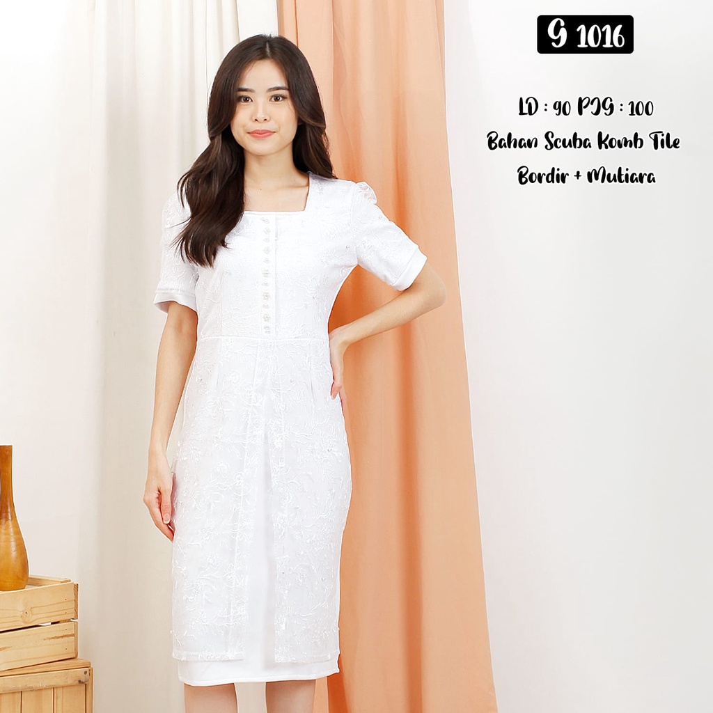 Jual (HIGH QUALITY & REAL PICT) DRESS/GAUN/TERUSAN PUTIH PREMIUM/SCUBA ...