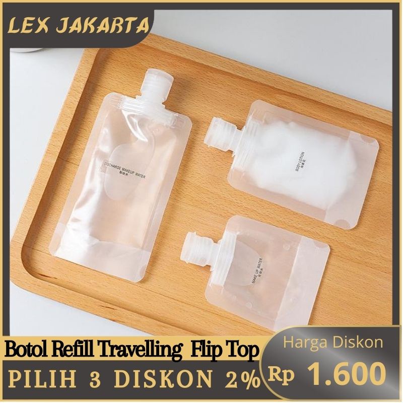 Jual LEXJAKARTA Botol Refill Travel Pounch Reusable Refillable Shampo ...