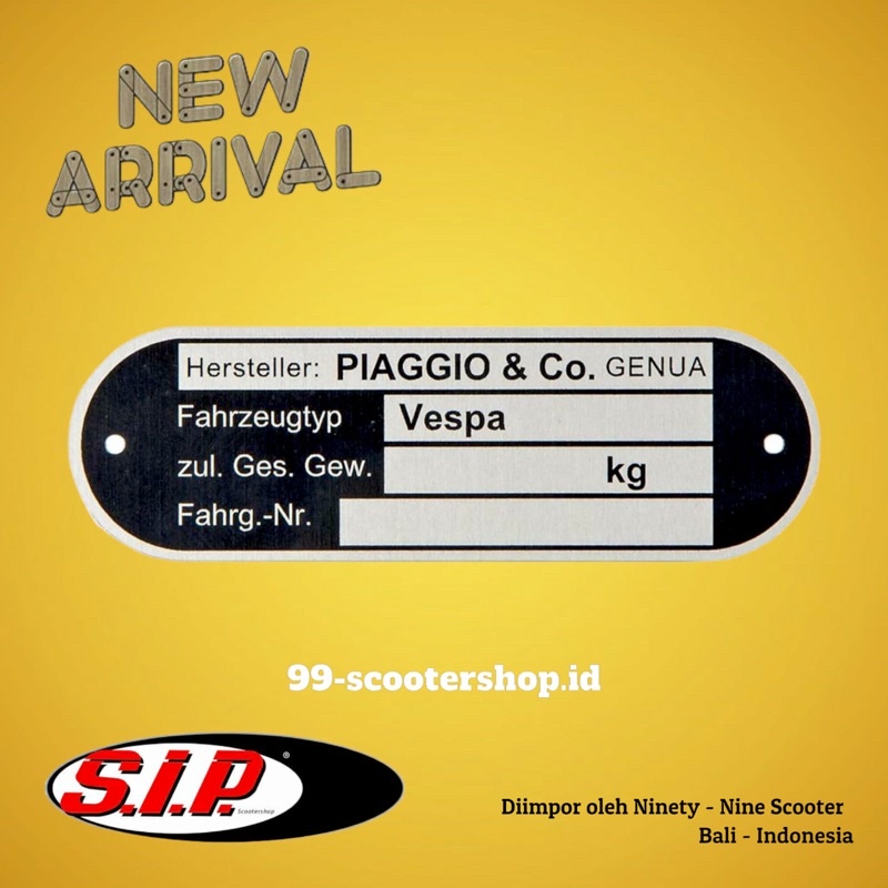 Jual VIN PLATE VESPA ORIGINAL GERMANY | Shopee Indonesia