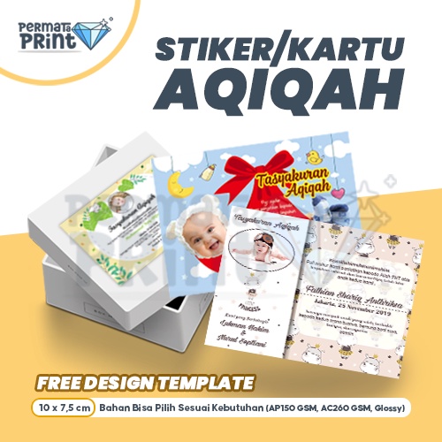 Jual [FREE DESIGN] Stiker Aqiqah / Stiker Tasyakuran Aqiqah Bayi ...