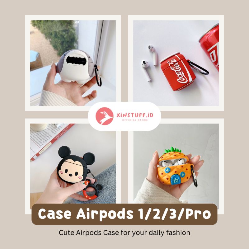 Jual NEW Casing Airpods Terbaru 1/2/3/Pro Cute Character Case untuk airpods 1 / airpods 2 ...