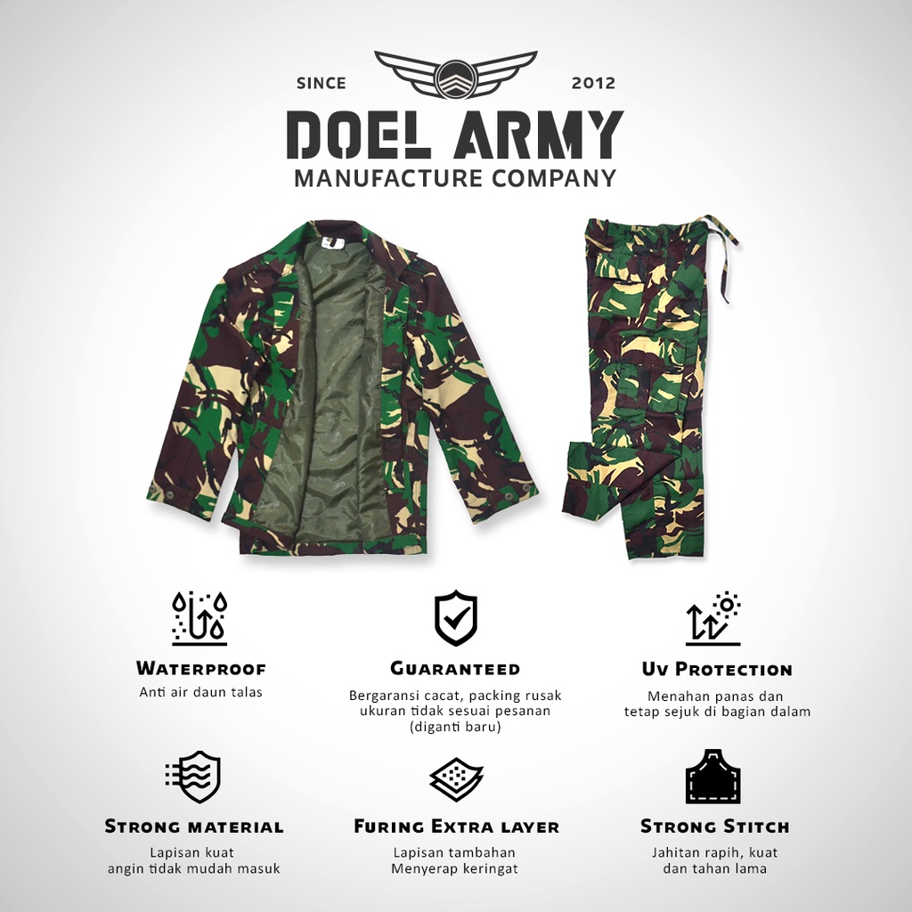 Jual Pdl loreng TNI Velbed Sritex Malvinas Baloteli Original | Shopee Indonesia