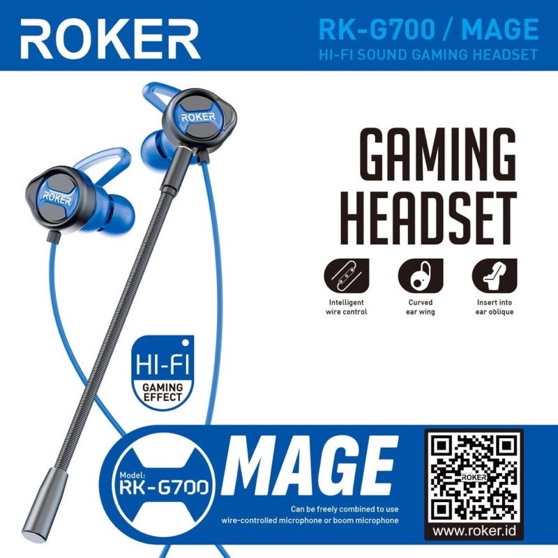 Jual Headset Roker Gaming RK-G700 / Earphone Gaming Roker MAGE / HF ...