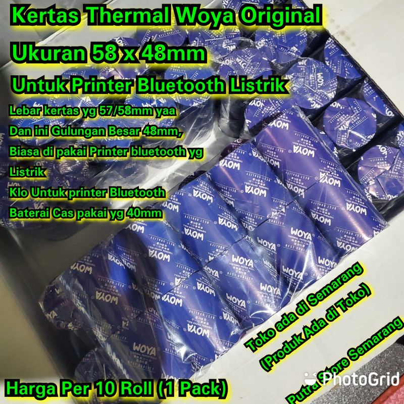 Jual kertas Thermal 58x48mm Woya original Untuk Printer thermal listrik ...