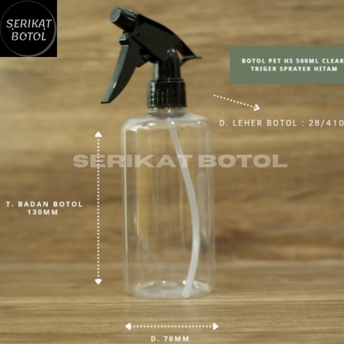 Jual BOTOL SPRAY 500ML TRIGGER HITAM TEBAL PET BOTOL 500 ML TRANSPARAN | Shopee Indonesia