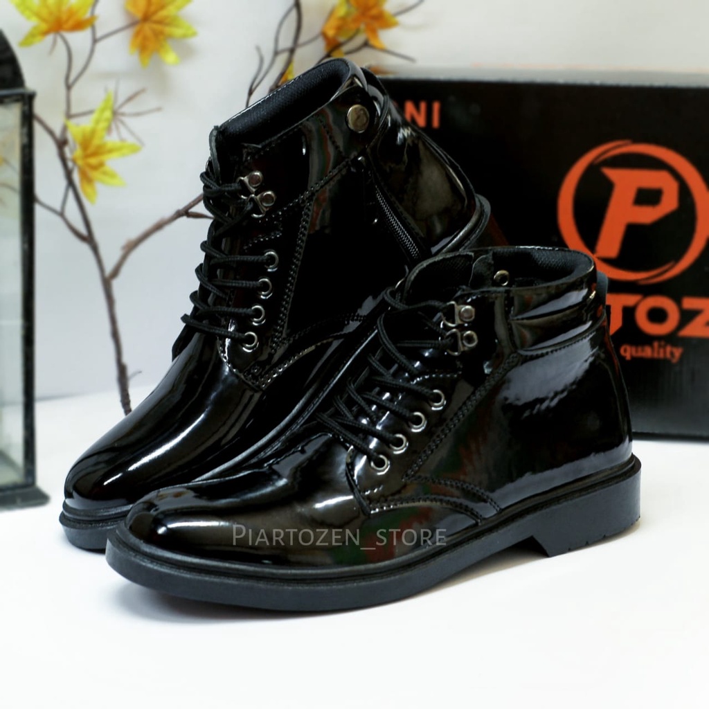 Jual Sepatu pdh pria polri tni satpam security dinas tali resleting ...