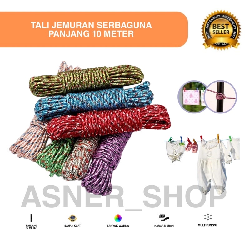 Jual Tali jemur 10 meter Nylon Jemuran pakaian Baju anak dewasa Bahan ...