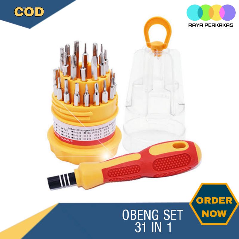 Jual Obeng Set Mini 31 in 1 Serbaguna Lengkap Obeng Telur service Elektronik HP | Shopee Indonesia