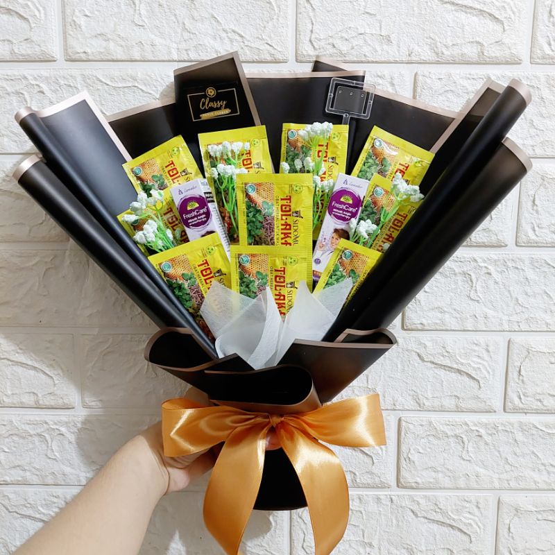 Jual Bouquet 10 Tolak Angin dan 2 Freshcare / Buket Bunga Sehat Unik ...