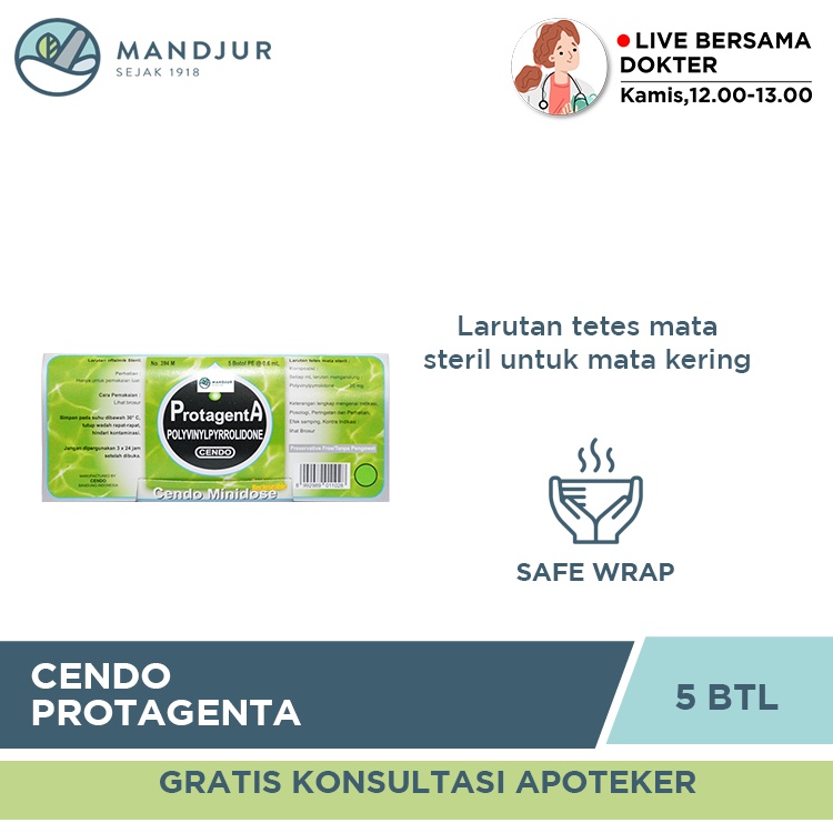 Jual Cendo Protagenta Minidose 0.6 mL Isi 5 Botol - Obat Tetes Lensa ...