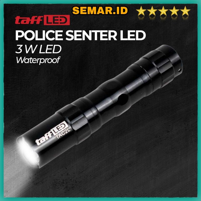 Jual TaffLED Police Senter LED Flashlight Waterproof 3W - TAC 2L ...