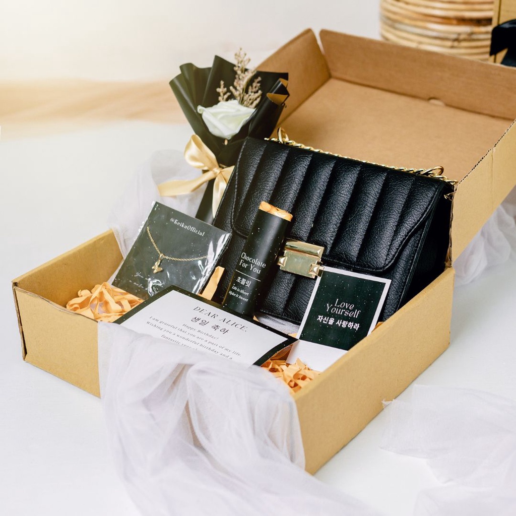 Jual Hampers Tas Cewek | Kado Jam Dompet Tas Kalung Coklat Hitam Cream ...